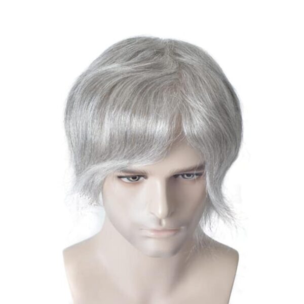 Super Natural Men's Grey Toupee Wholesale 0.03mm PU