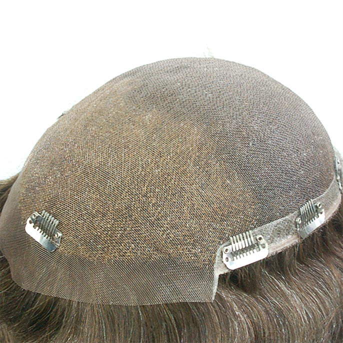 Men's Mono Base Hair Clip System with Poly for Wholesale