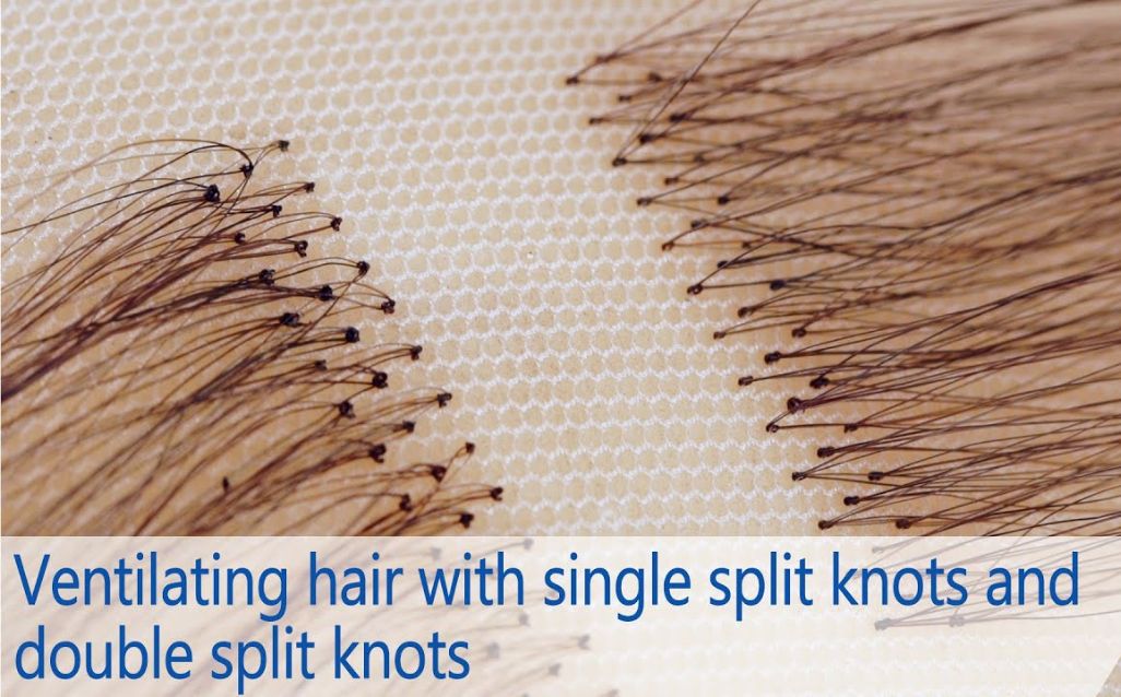 How To Make Hair Replacement System With Single & Double Split Knots ...