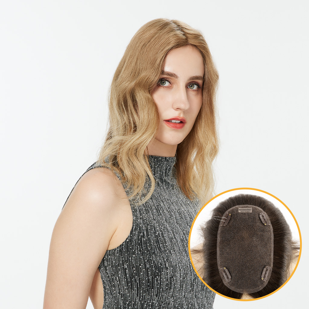 Sidney Mono Human Hair Topper with Mongolian hair Wholesale