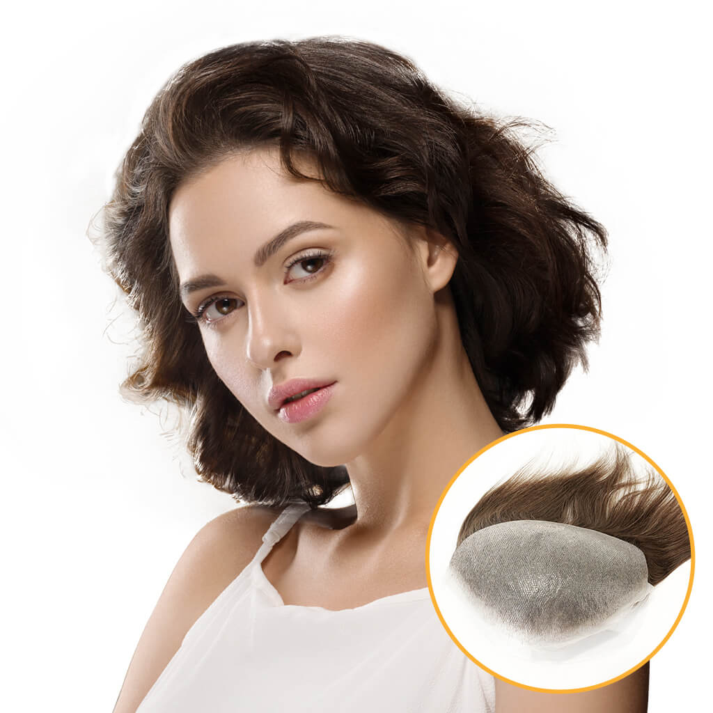 Super Natural Skin Frontal Hairpiece for Receding Hairline