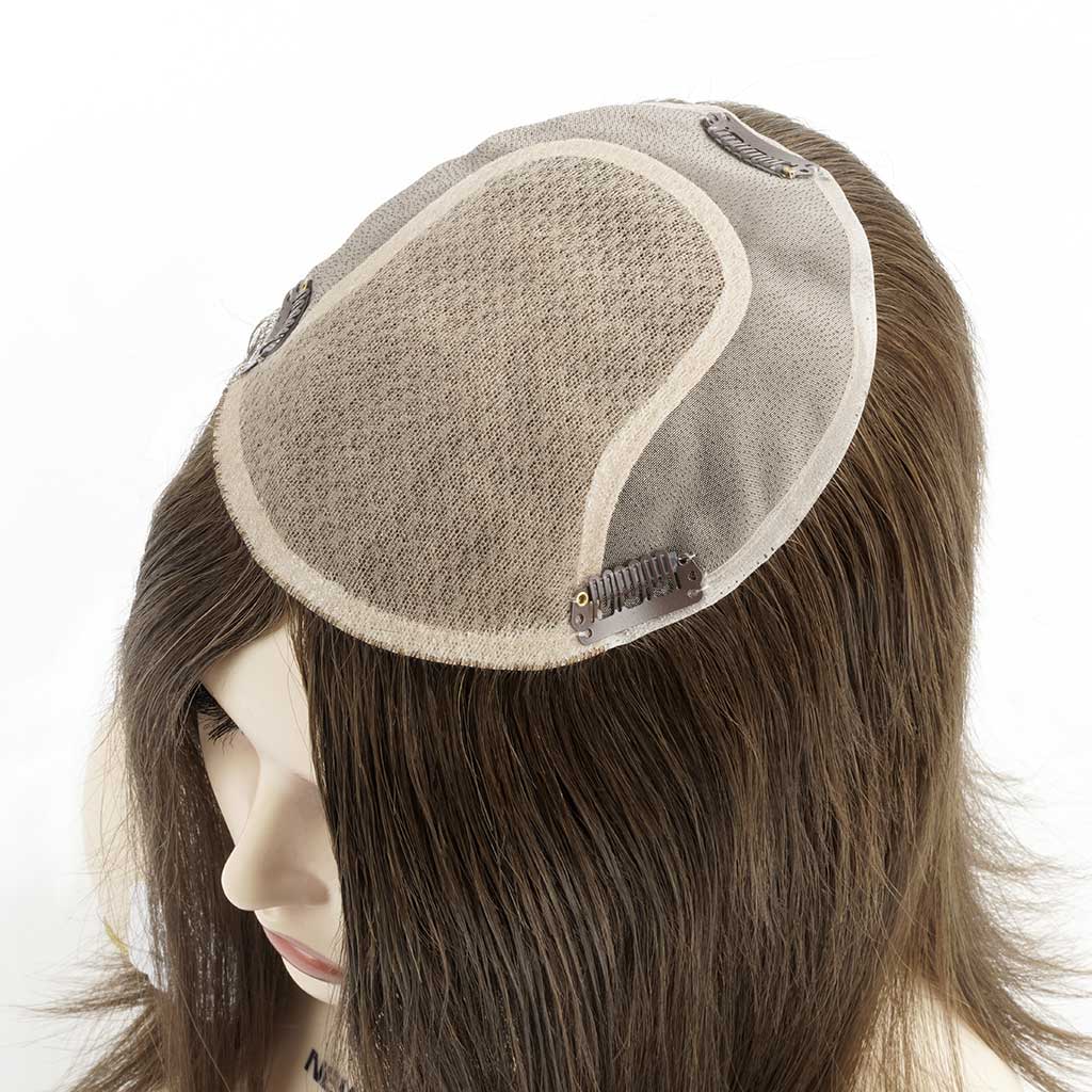 Orpha Pre-Styled Deluxe Silk Base Hair Topper, Remy Human Hair