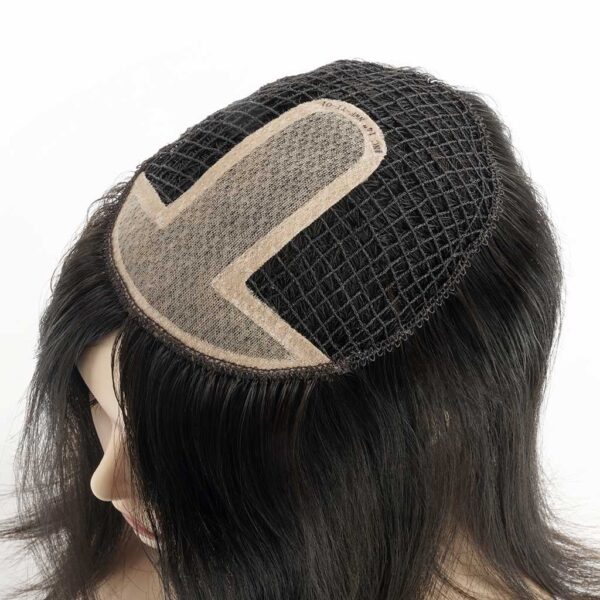 Teena Silk Top Fishnet Hair Topper With Mongolian Hair